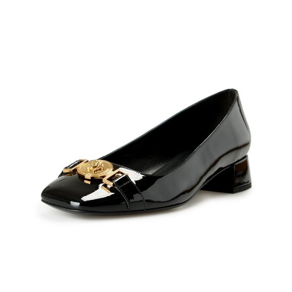Versace | Shoes | Versace Womens Blackgold Medusa Vernice Patent ...